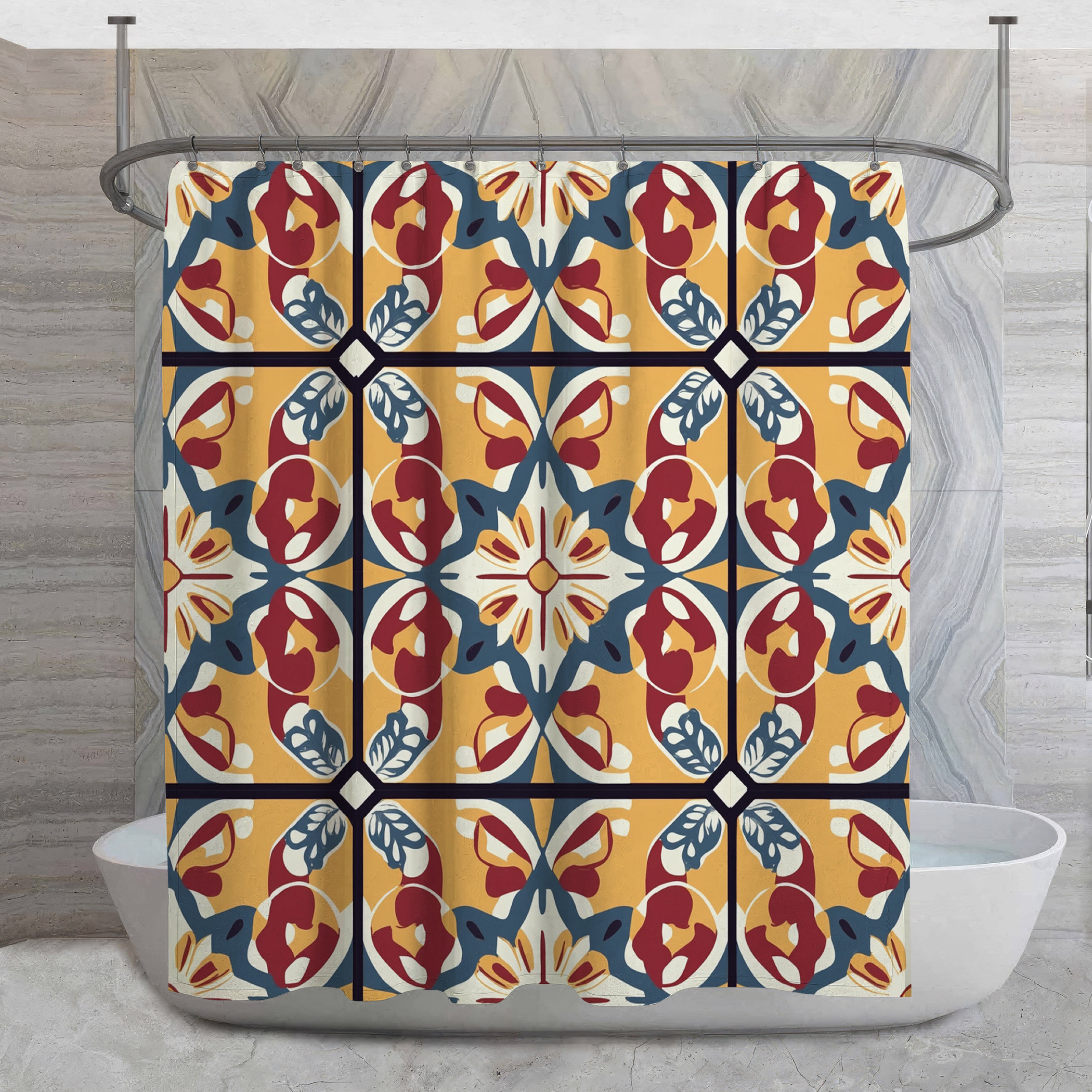 Dakota Fields Tiles Shower Curtain - Pattern Bathroom Decor ...