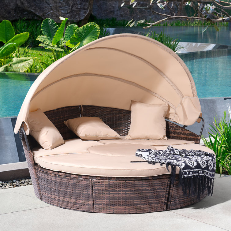 Wade Logan® Cardentey 72'' Wicker Outdoor Patio Daybed | Wayfair