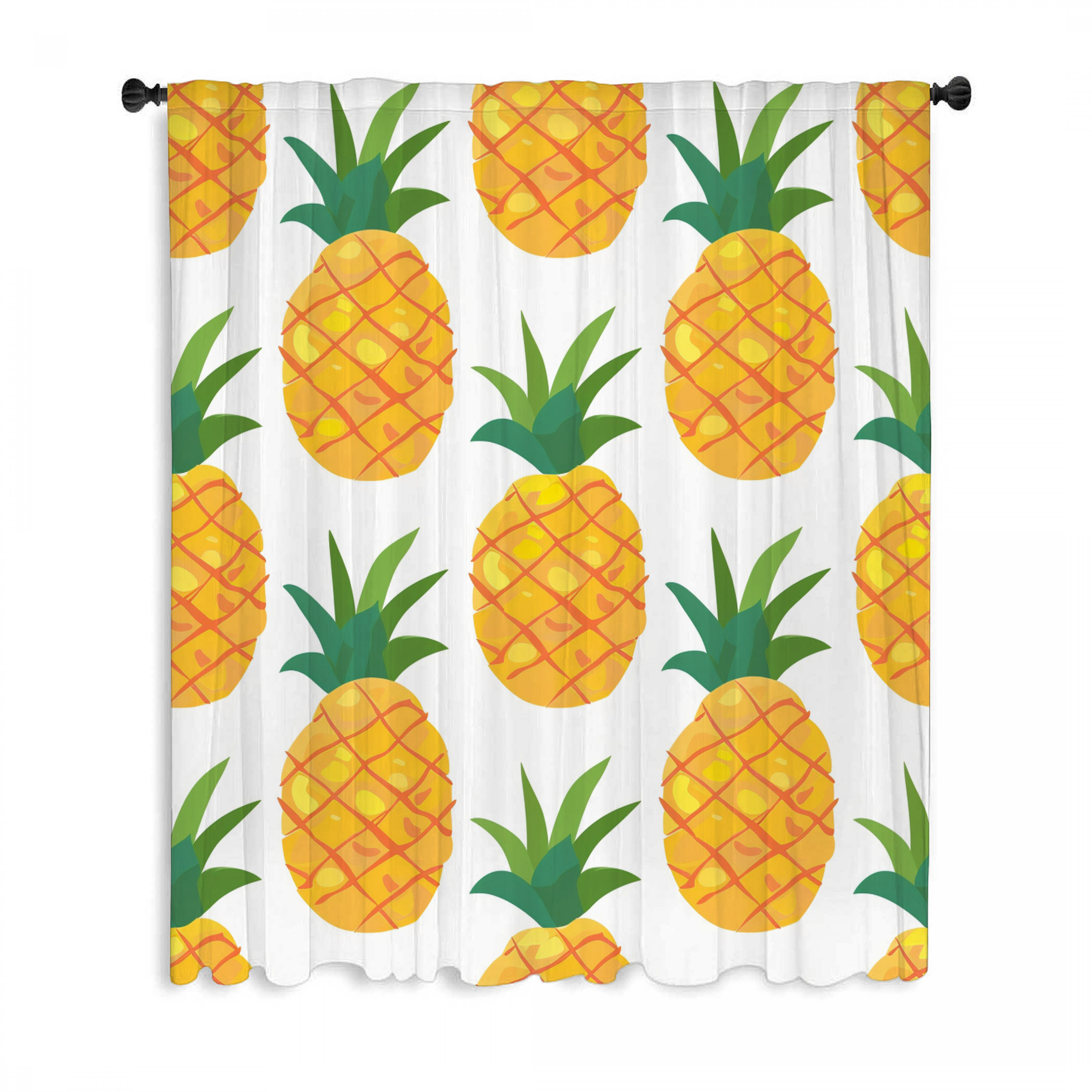 Corrigan Studio® Pineapples Window Curtains, Fruit Blockout & Sheer ...