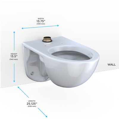 TOTO Tornado Flush Commercial Flushometer Wall-Mounted Toilet ...