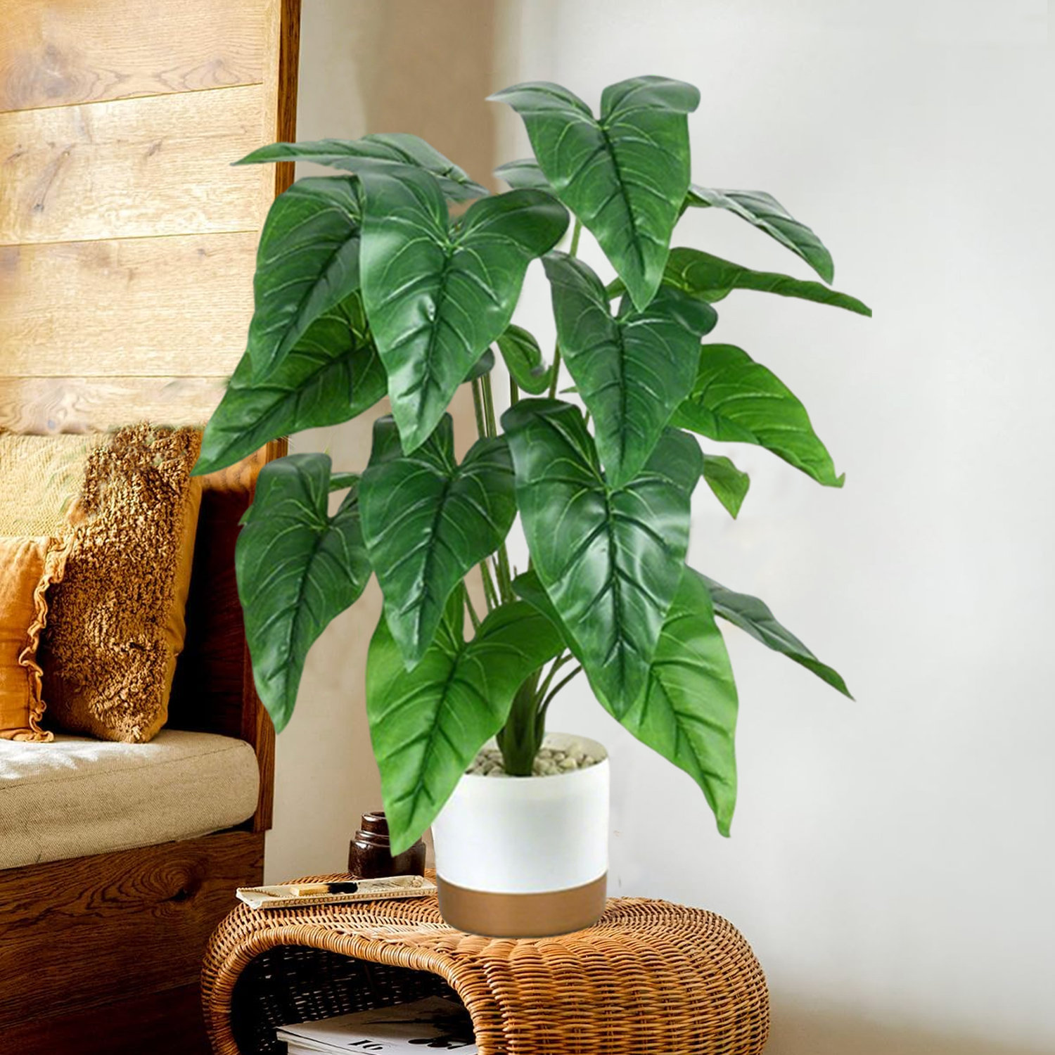 Primrue Artificial Auspicious Emerald Plant Indoor, Faux Potted ...