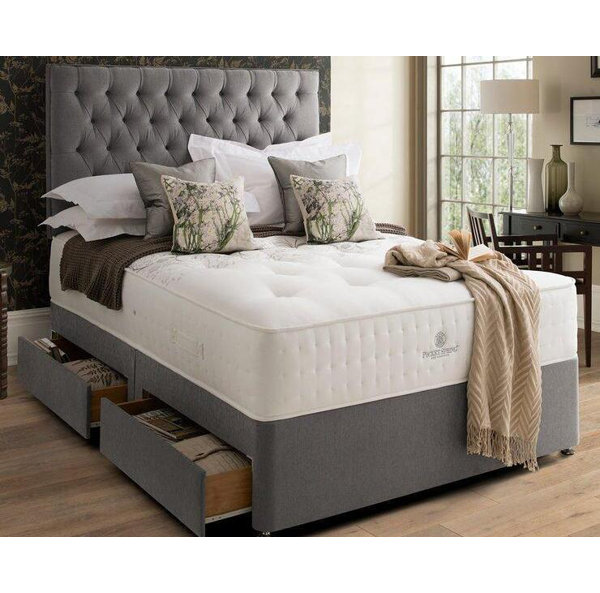 Bloomsbury Market 4FT6 Double Grey Suede Divan Bed Set with 20 ...