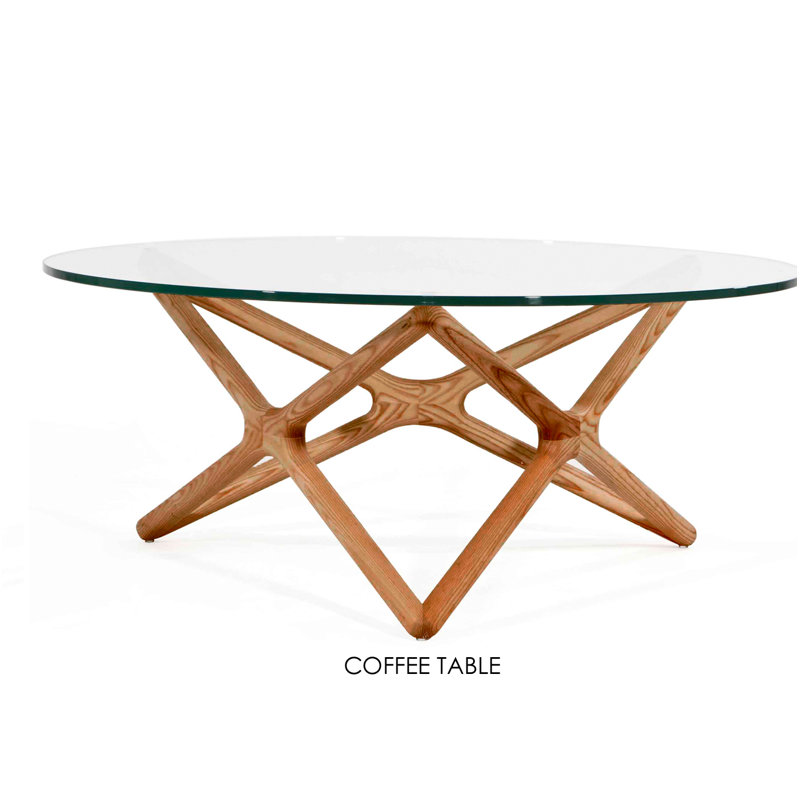 Mobital Quasar Coffee Table with Glass Top and Ash Stained & Reviews ...