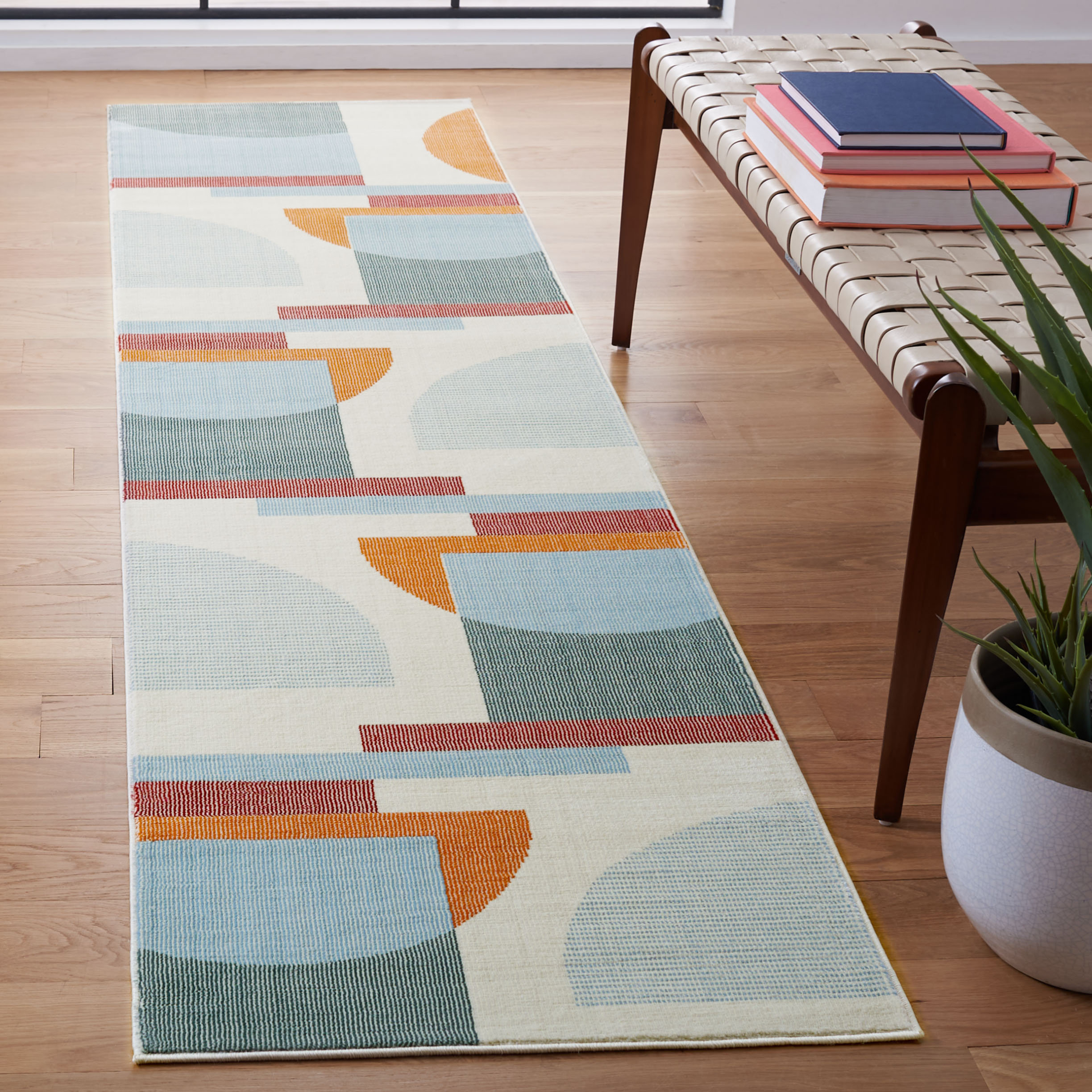 George Oliver Hornbuckle 300 Performance Geometric Rug & Reviews | Wayfair