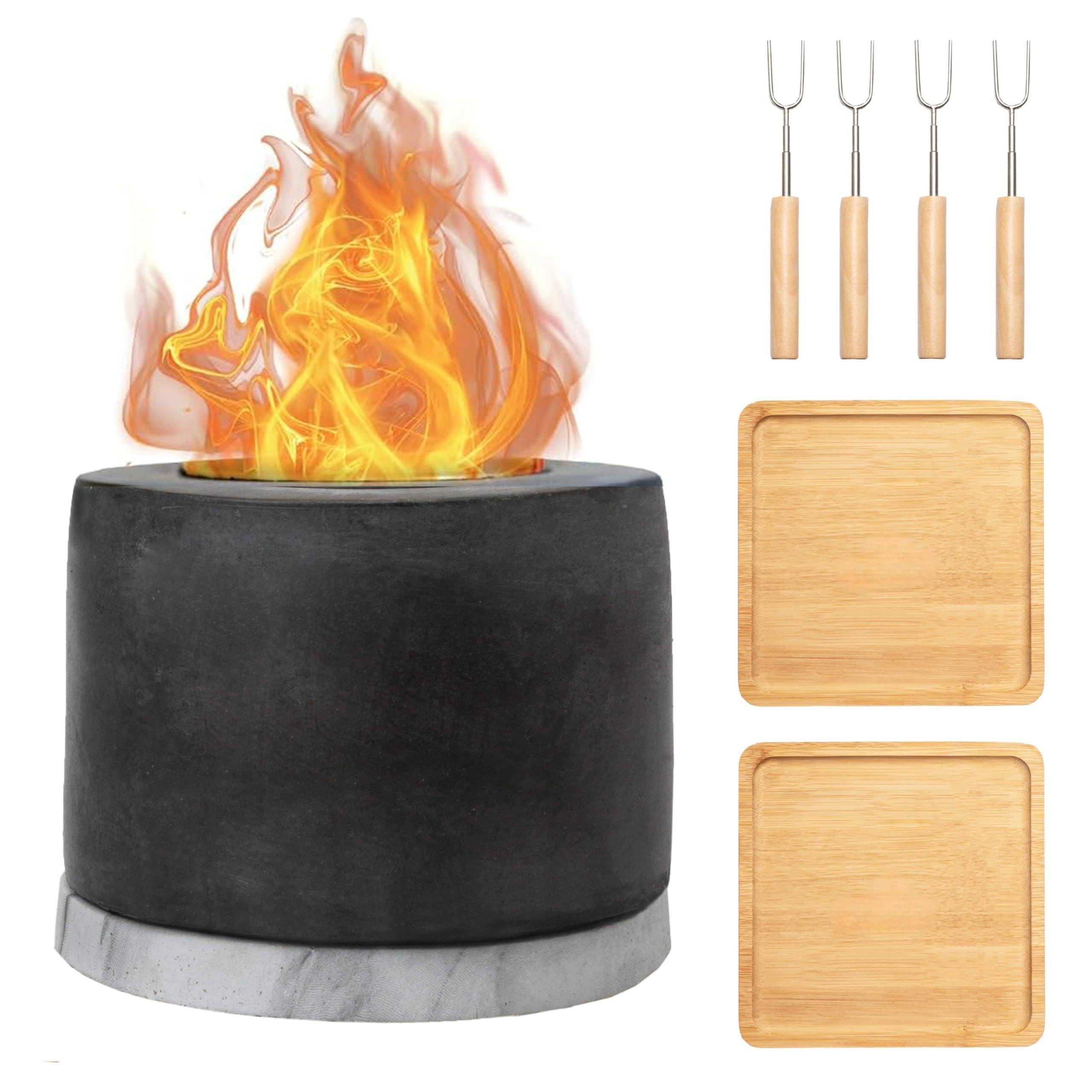 17 Stories Tabletop Fire Pit (1 Pack - With Smores Kit) Ethanol Table ...