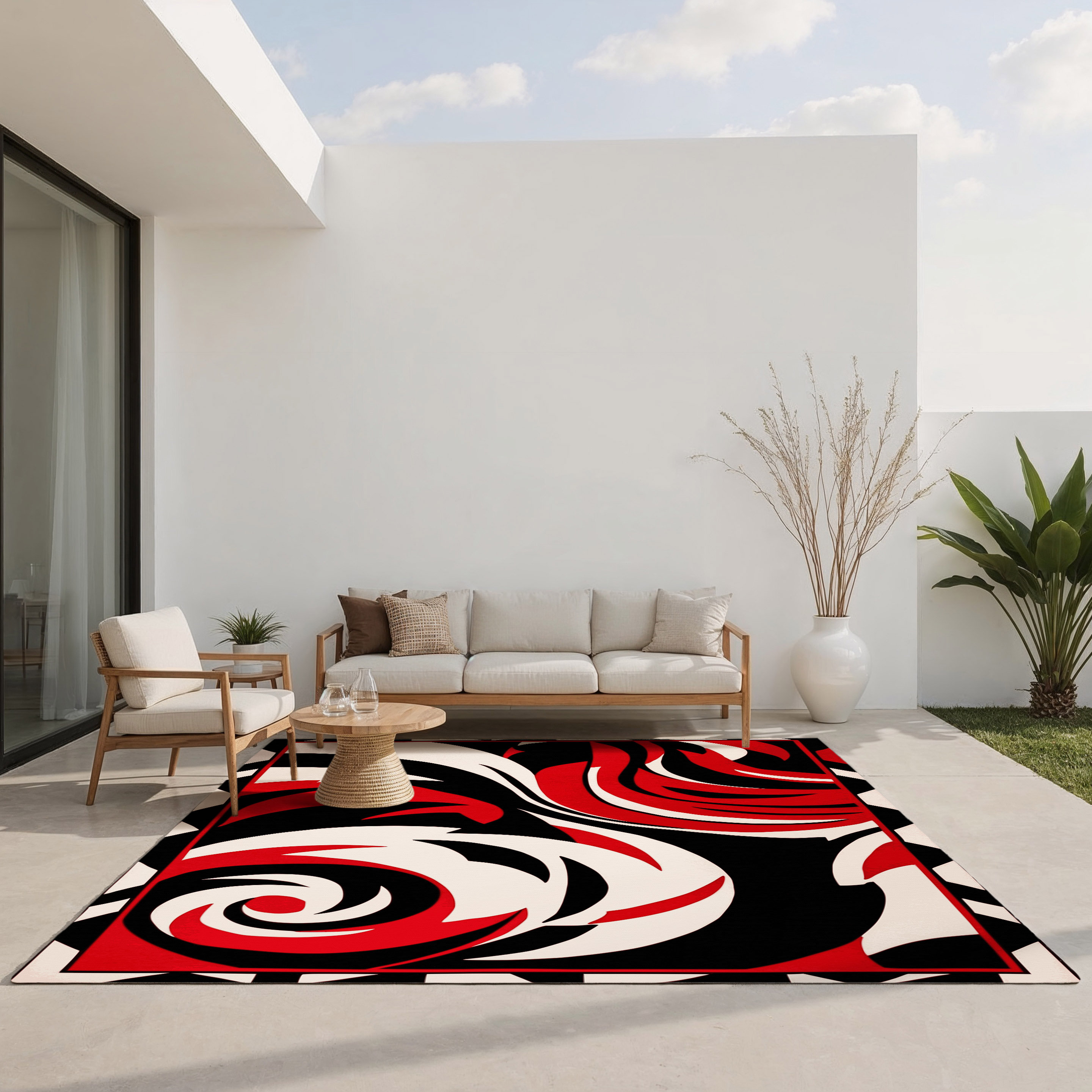 Wrought Studio™ Phantom Blaze Indoor And Outdoor Area Rug | Wayfair