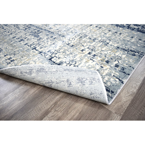 CosmoLiving by Cosmopolitan Duchess Abstract Cream/Blue Area Rug ...