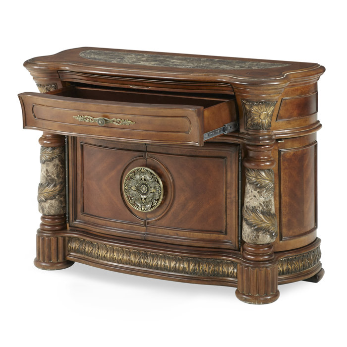 Michael Amini Villa Valencia Solid Wood Bachelor's Chest/Nightstand ...
