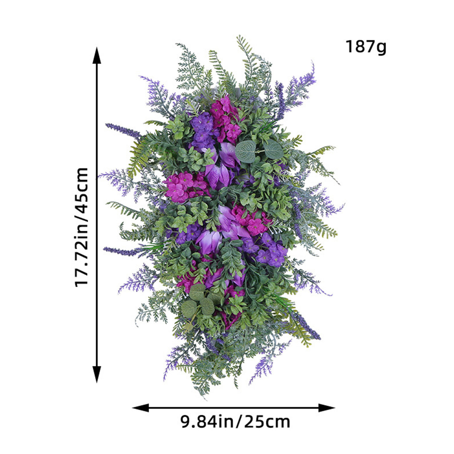Primrue Spring Purple Swag Lavender Wreaths For Front Door, 17.7 ...