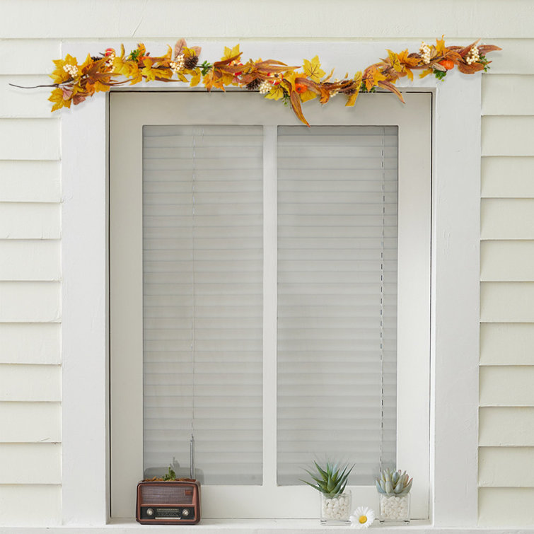 Lily Manor Halloween Artificial Pumpkin Maple Leaf Pine Cone Vine ...