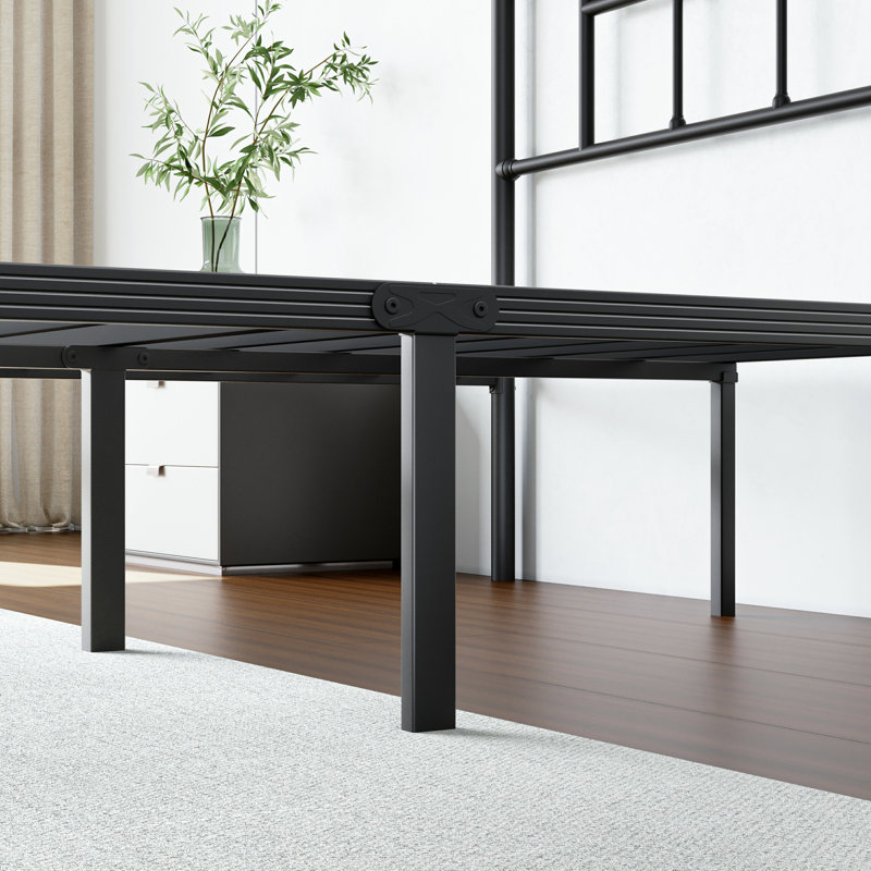 Charlton Home® 18" Platform Bed Frame,Heavy Duty Metal, No Box Spring ...