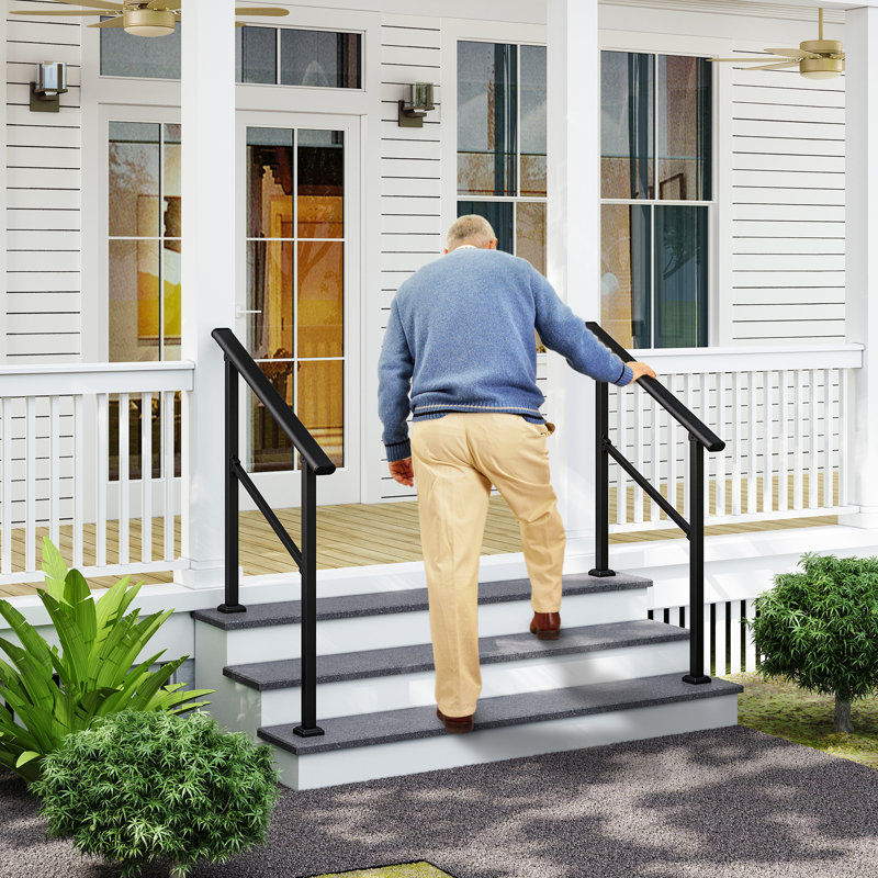 HomLux HOMLUX Hand Rails for Outdoor Steps, Wrought Iron Railing, Porch ...