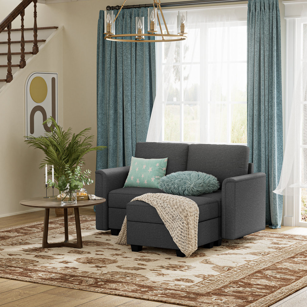 Lark Manor Modular 2-Seater Sectional Sofa, Convertible L Shaped Couch ...