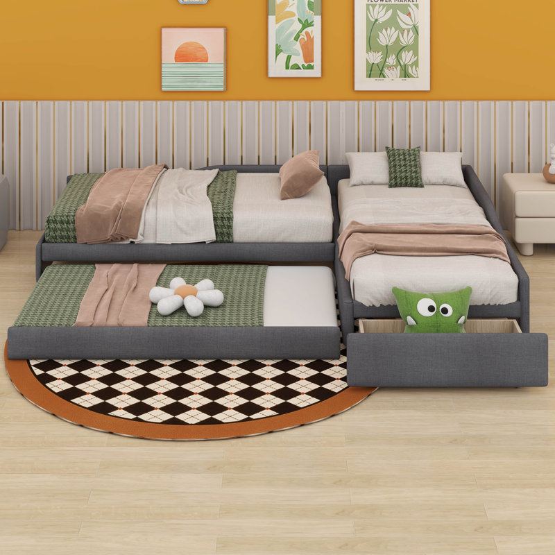 Latitude Run® Twin Platforms Bed with Trundle by Latitude Run® | Wayfair