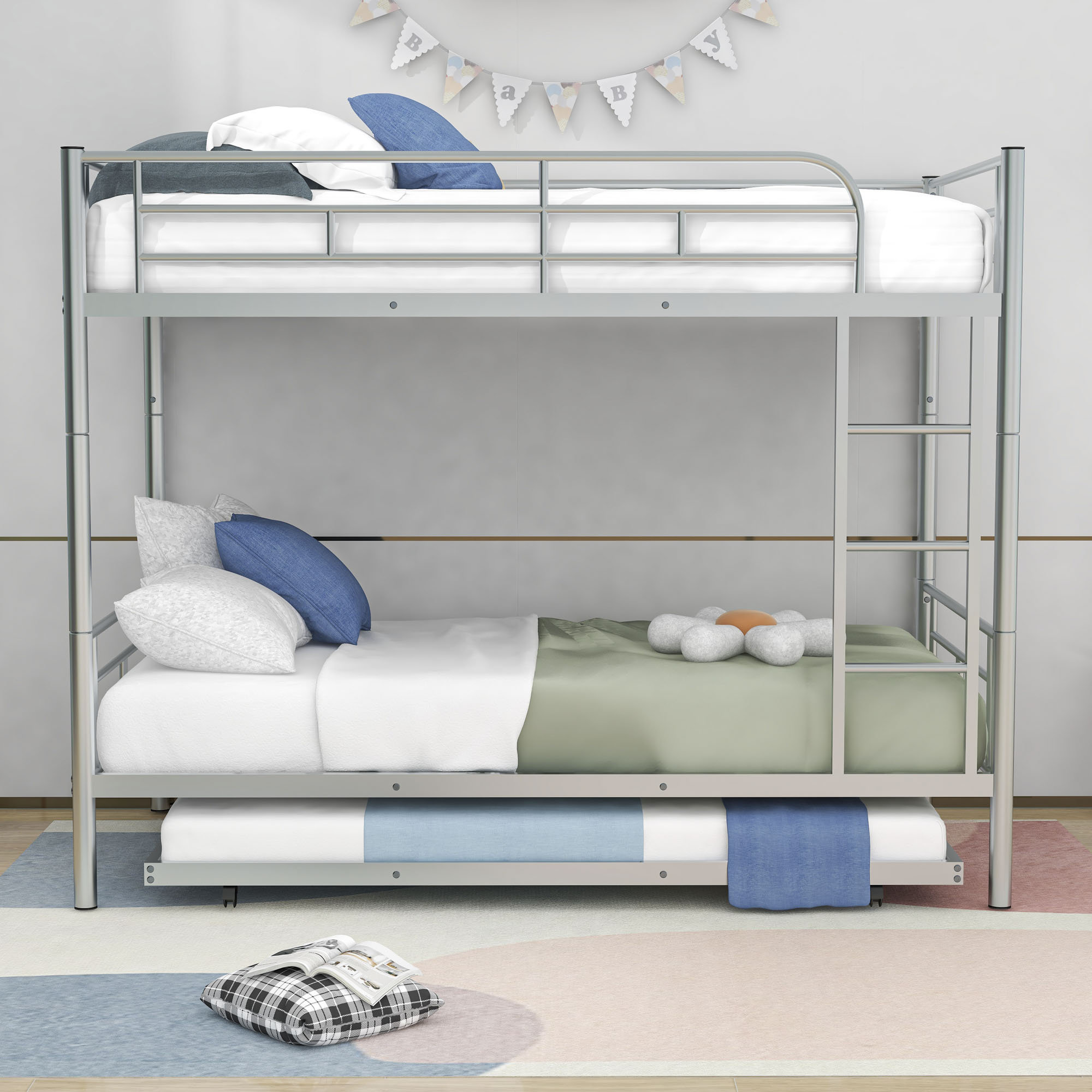 Isabelle & Max™ Lit superposé en métal, lit superposé simple au-dessus ...