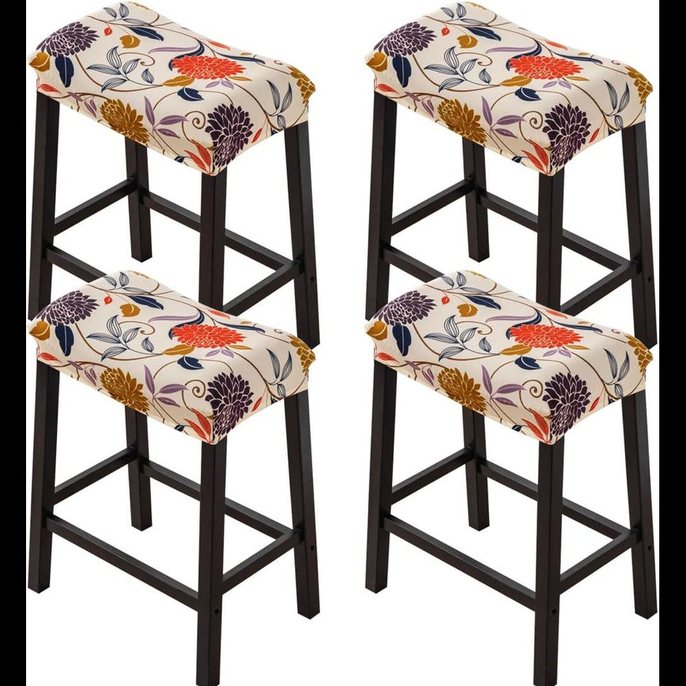 Red Barrel Studio® Bar Stool Cover Rectangle Set Of 4 Printed Stretch ...
