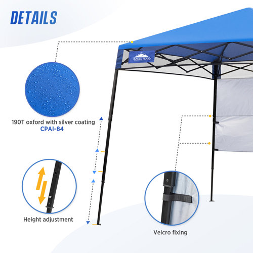 EAGLE PEAK Pop Up Canopies 8 Ft. W x 8 Ft. D Adventure Slant Leg Steel ...