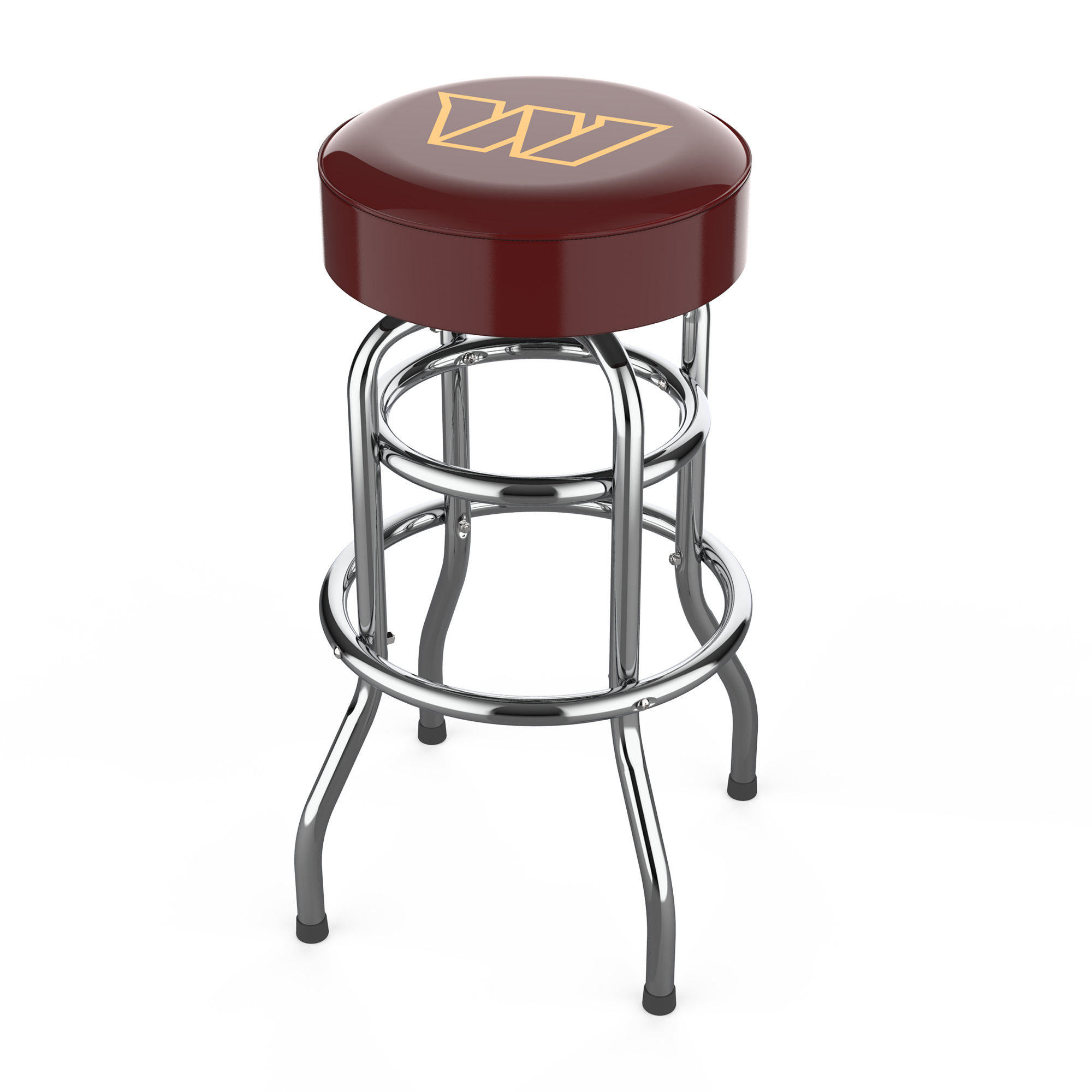 Fan Life Commercial Grade Chrome Swivel Bar Stool with Vibrant Team ...