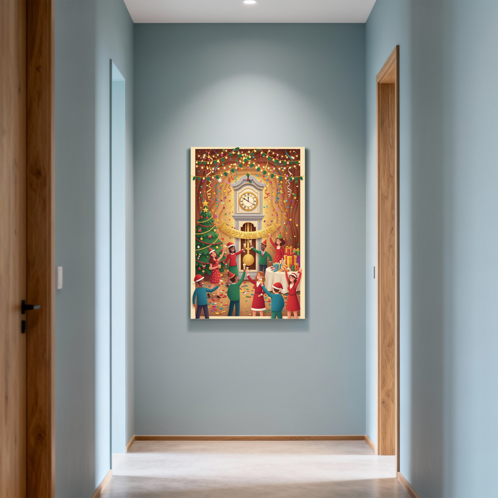 Astoria Grand Scène de célébration de Noël avec horloge et arbre - Wayfair Canada