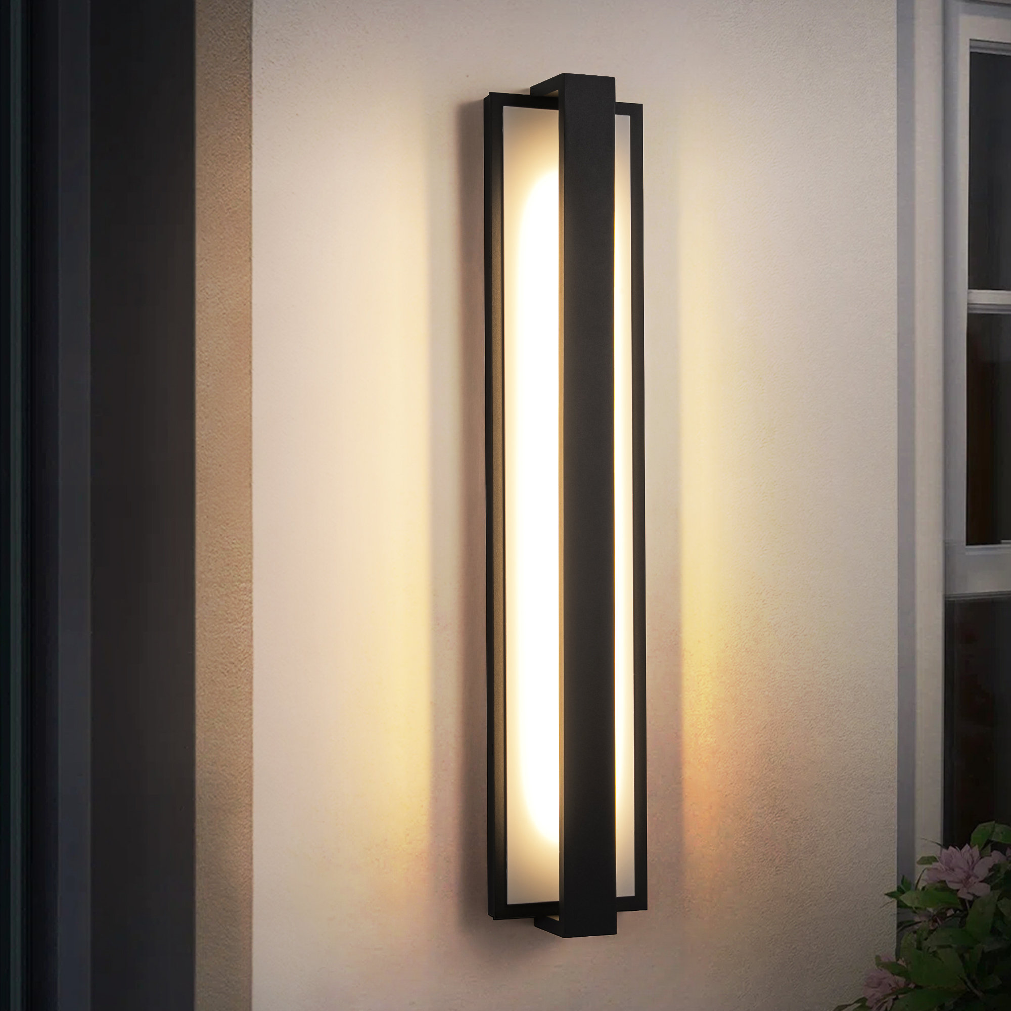 Wade Logan® Breyana Aluminum Outdoor Hardwired Bar Wall Sconce with LED ...