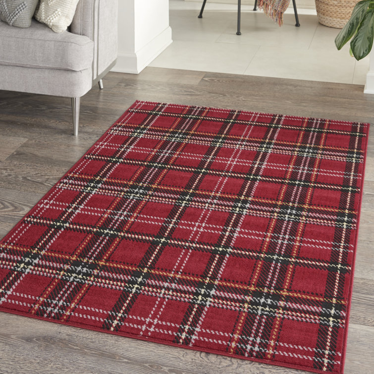 Union Rustic Huntur Plaid Indoor Rug & Reviews | Wayfair