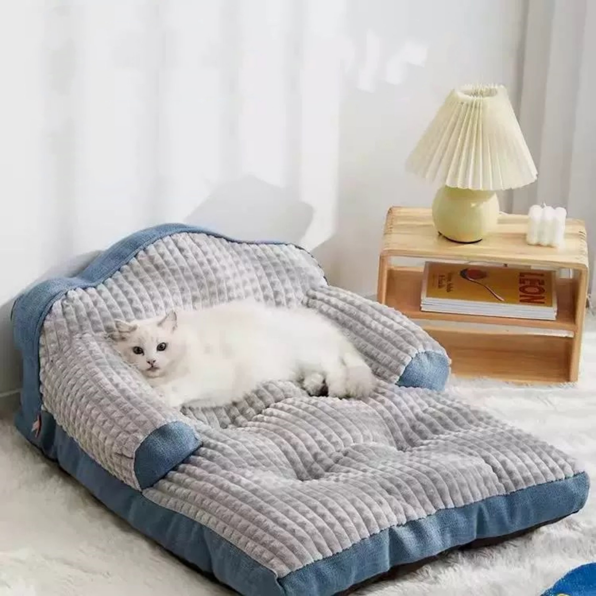 Coofel Blue Cat Bed (l) | Wayfair
