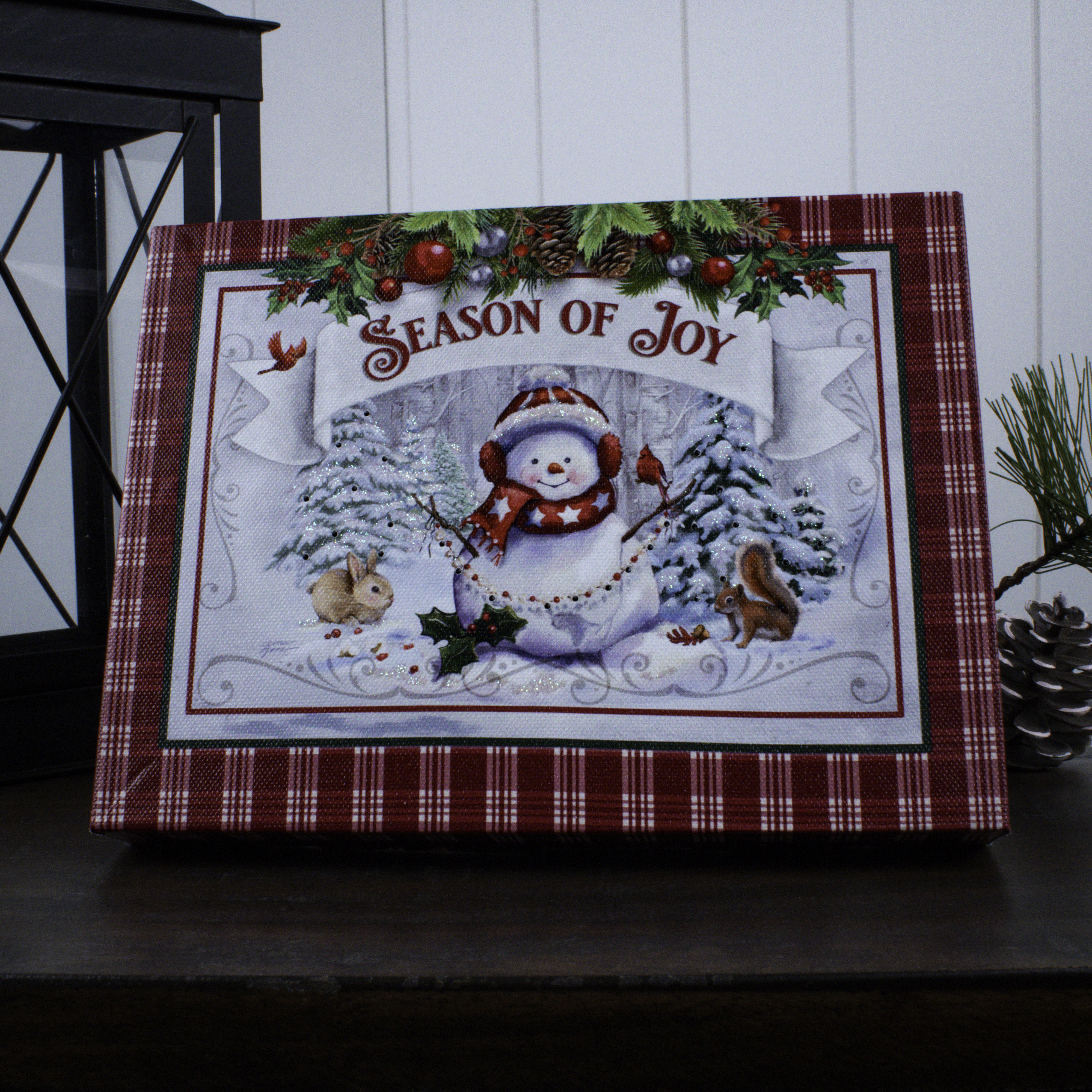 Ophelia & Co. Season of Joy 8x6 Lighted Tabletop Canvas | Wayfair