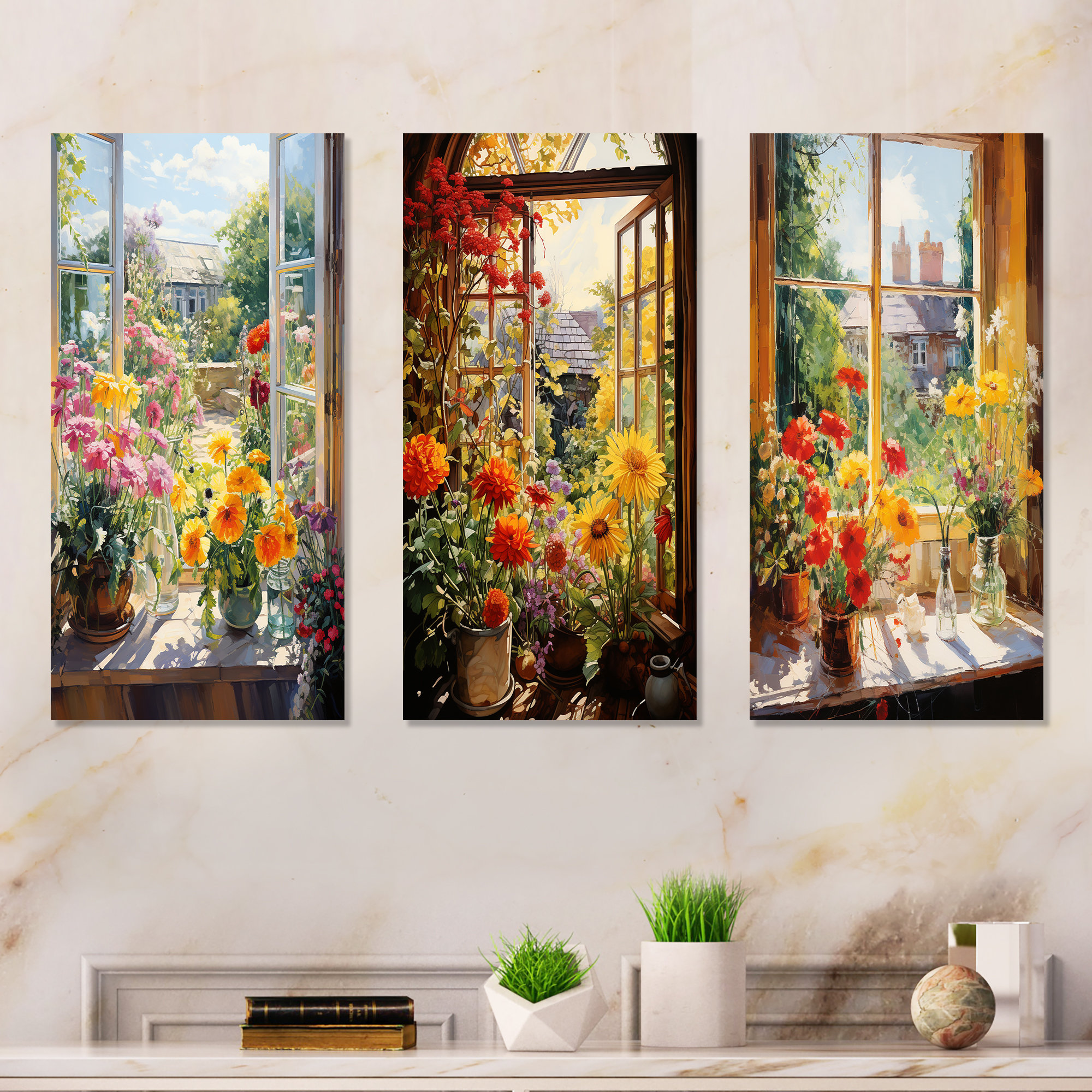 Winston Porter Summer Flowers Window View At The Farm I - Window Wall ...