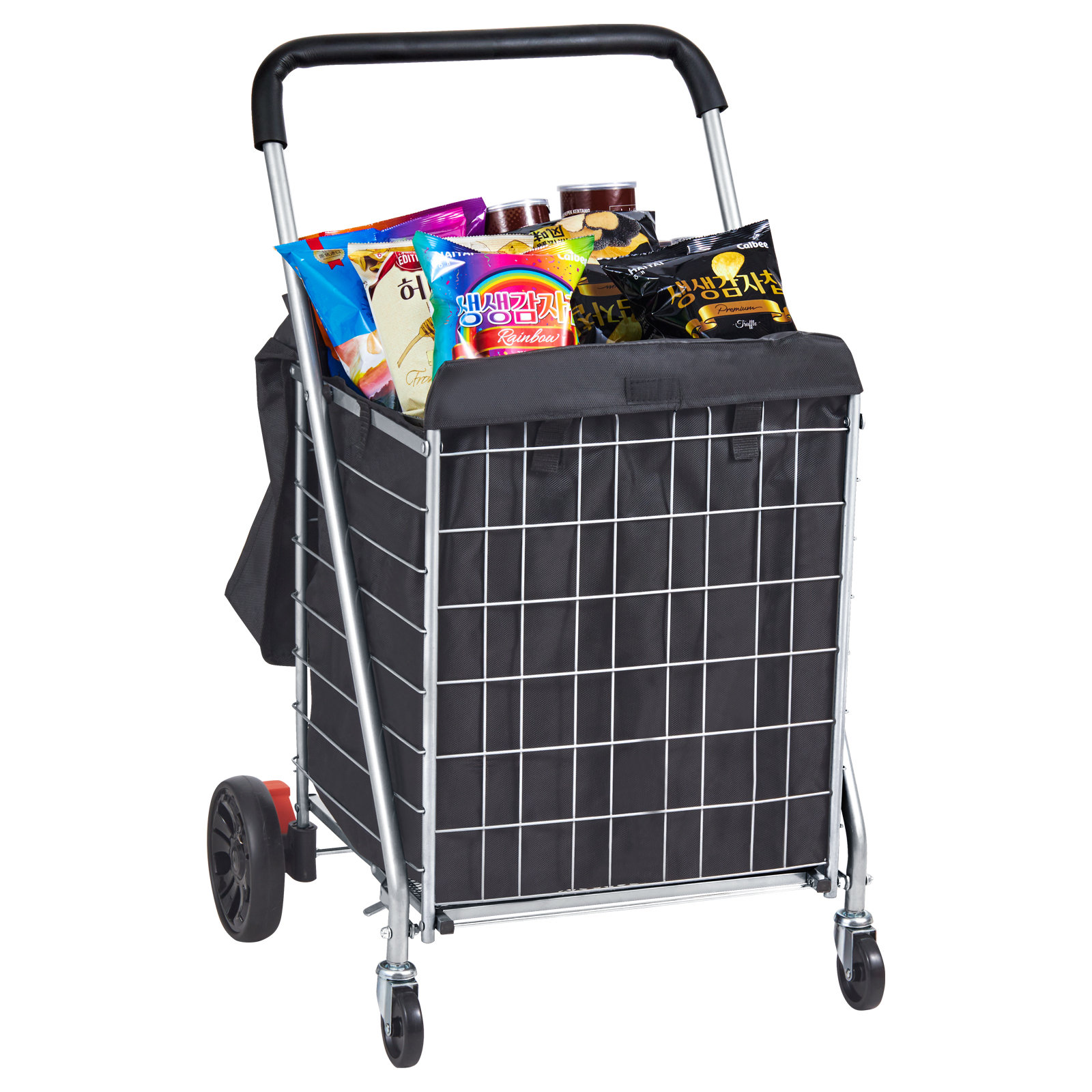 VEVOR Folding Shopping Cart, 200 lbs Load Capacity | Wayfair