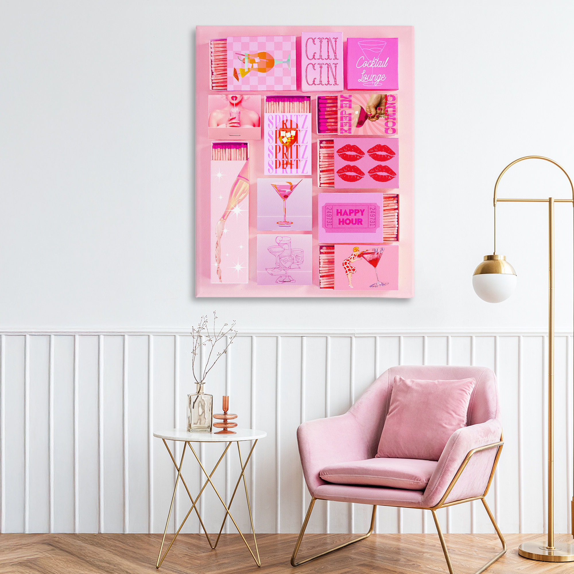 Ebern Designs Feminine Glam Matches Canvas, design by Lil' Rue | Wayfair
