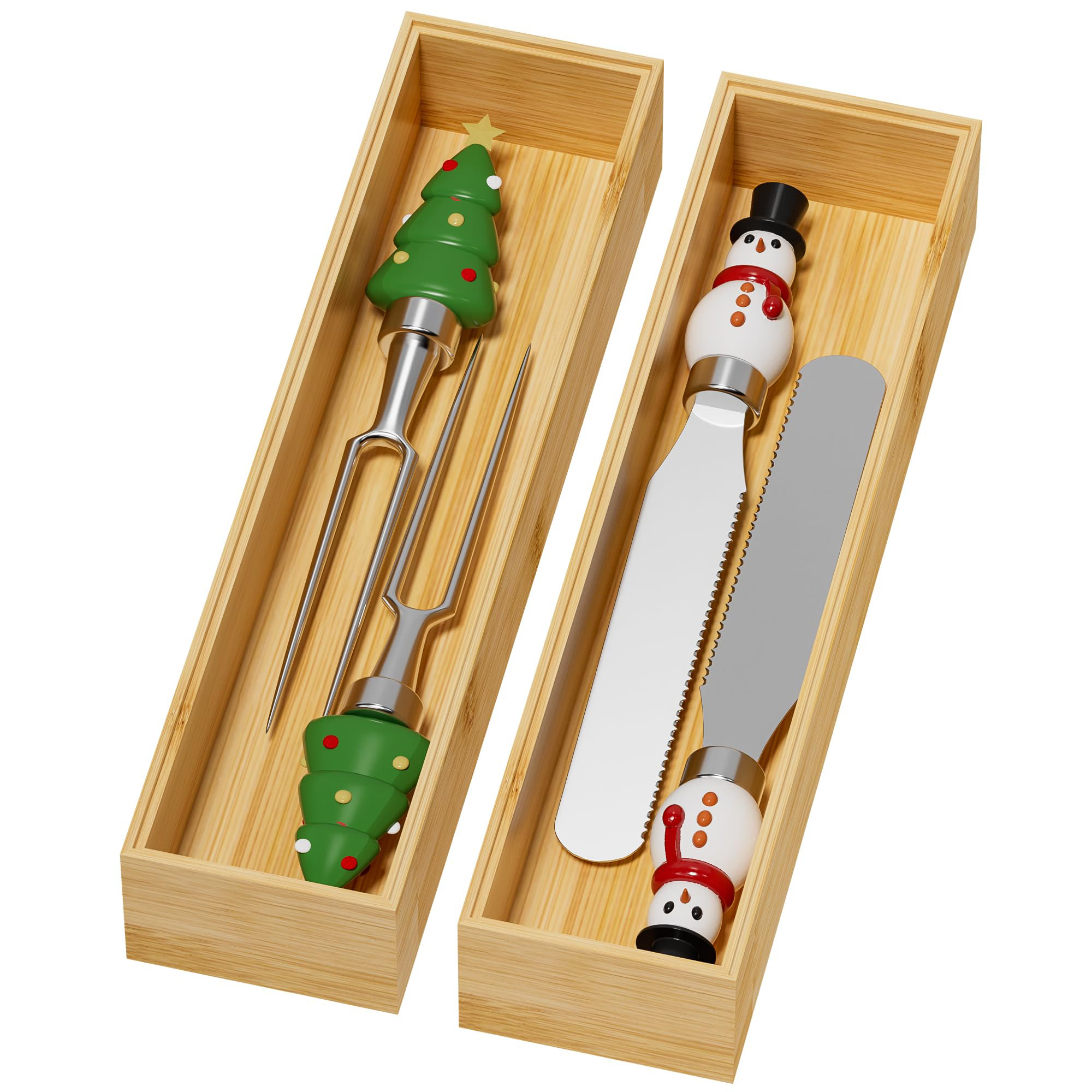 Gracie Oaks Bamboo Drawer Organizer, Narrow Silverware Organizer For ...