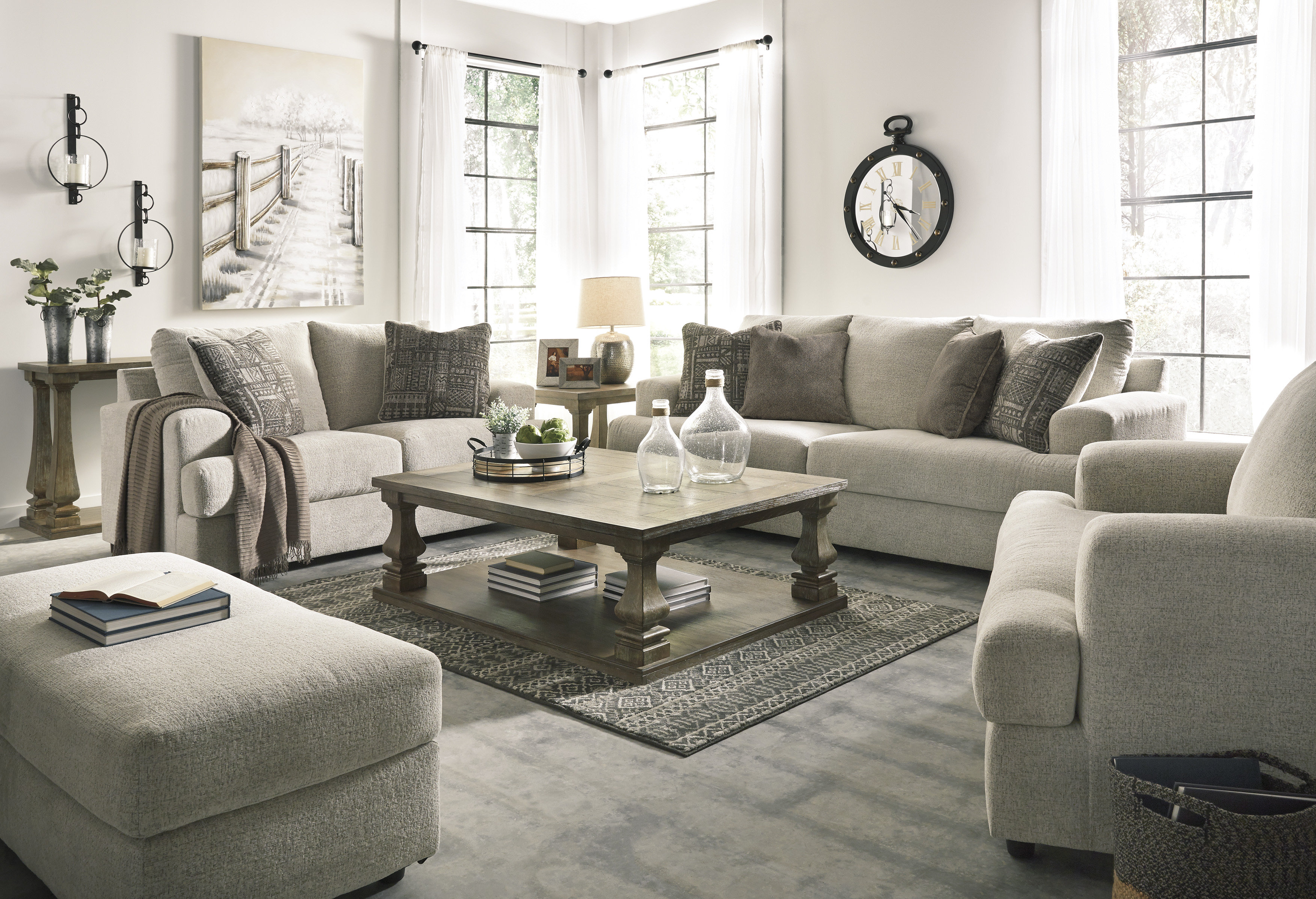 Orren Ellis Soletren Sofa, Loveseat, Oversized Chair and Ottoman ...