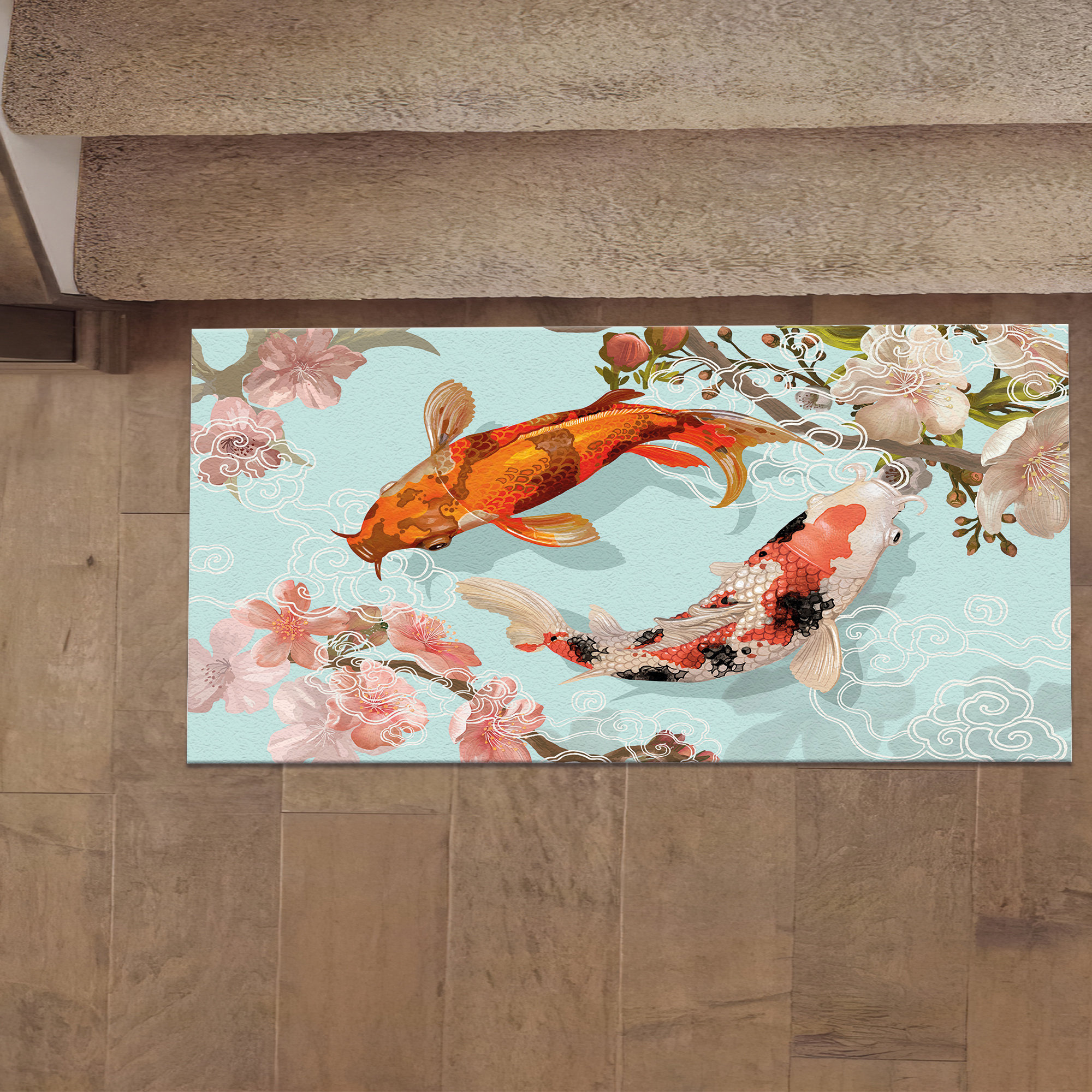 kayra export Delicate Non-Woven Thin Type Printed Rug Featuring Elegant ...