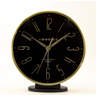 Crosley Analog Metal Quartz Alarm Tabletop Clock in Black/Gold ...