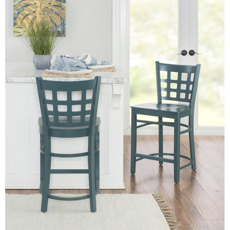 Rosalind Wheeler Arzella Solid Wood 24'' Counter Stool & Reviews | Wayfair