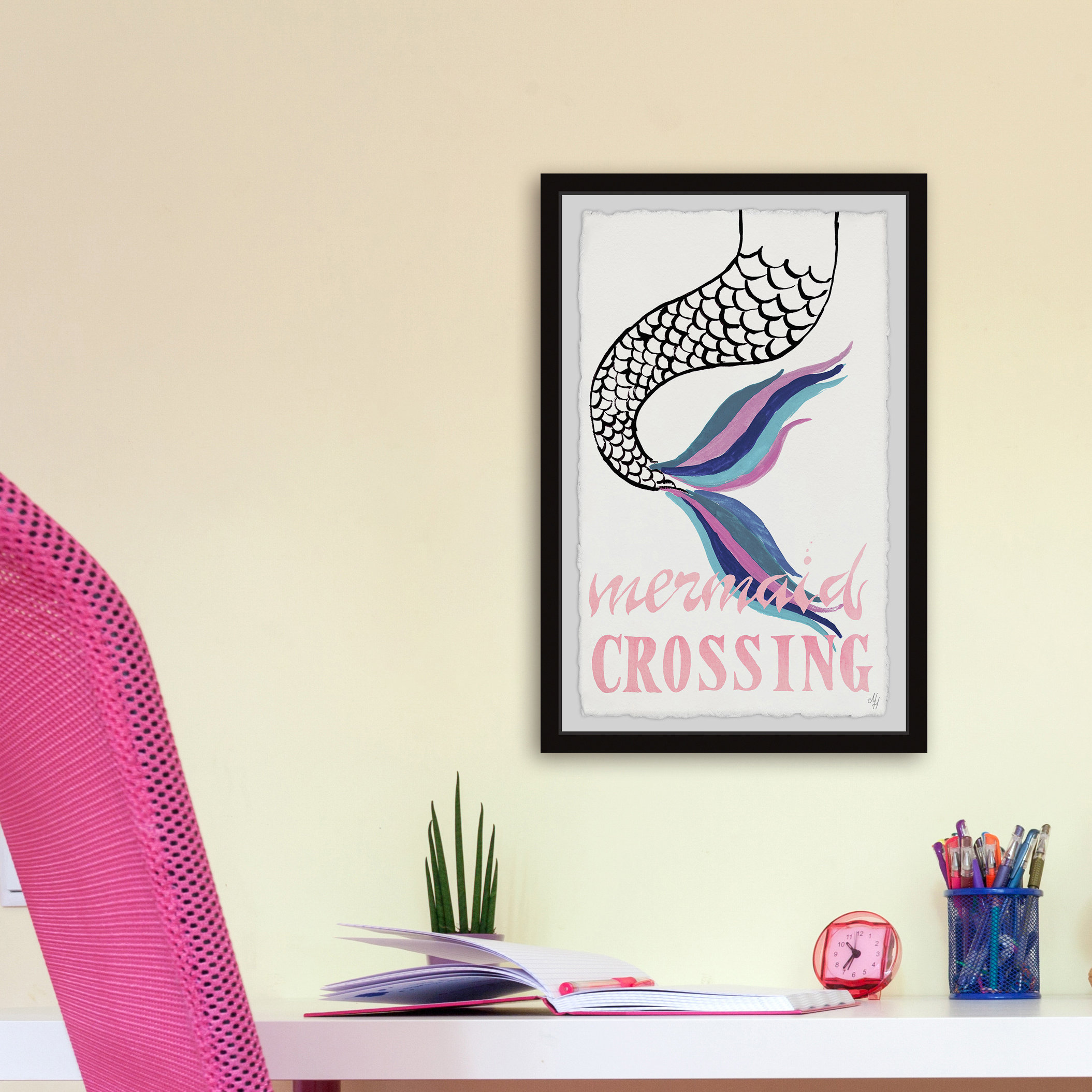 Isabelle & Max™ Mateus Mermaid Crossing II Framed Print | Wayfair