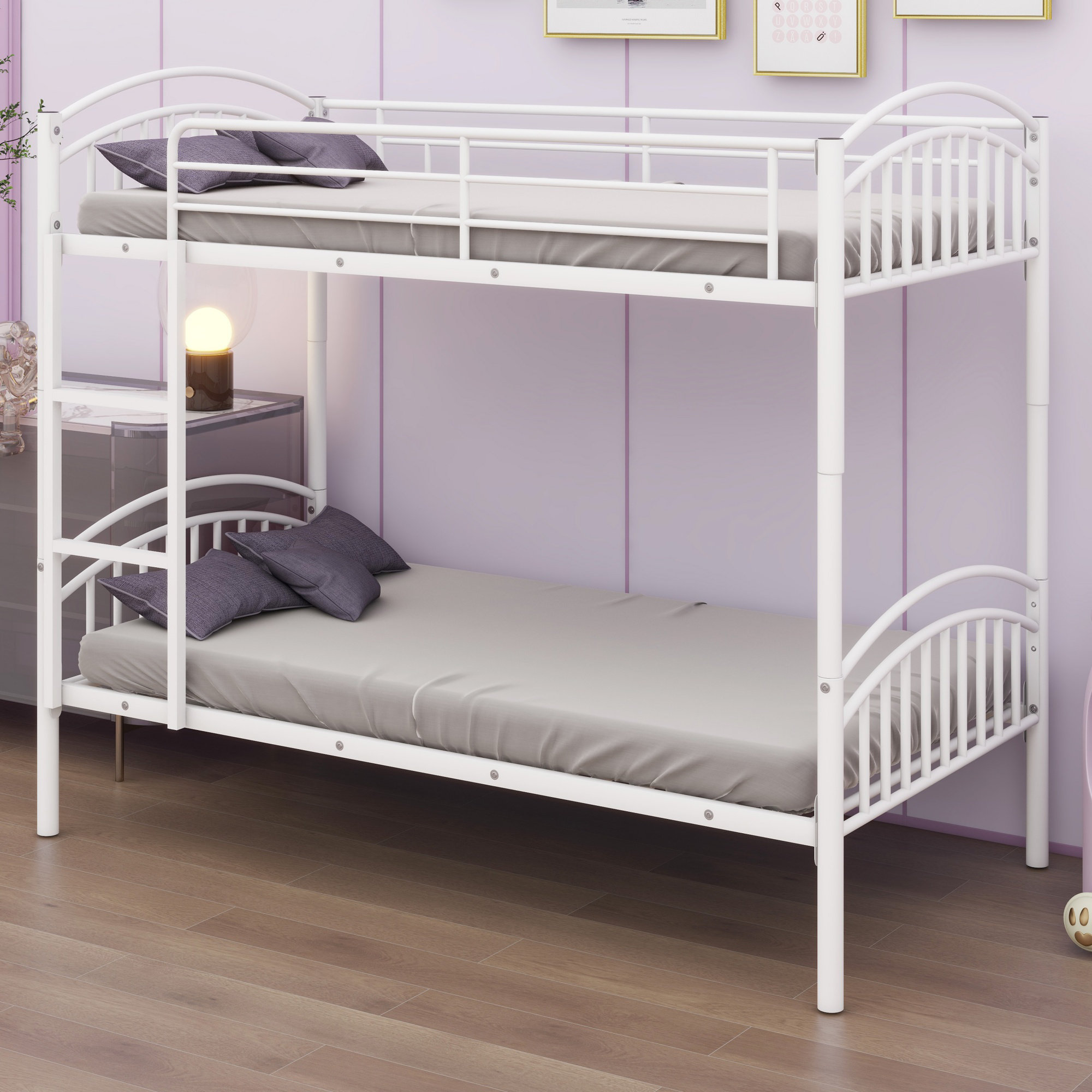 Harriet Bee Metal Bunk Bed,Divided Into Two Beds | Wayfair