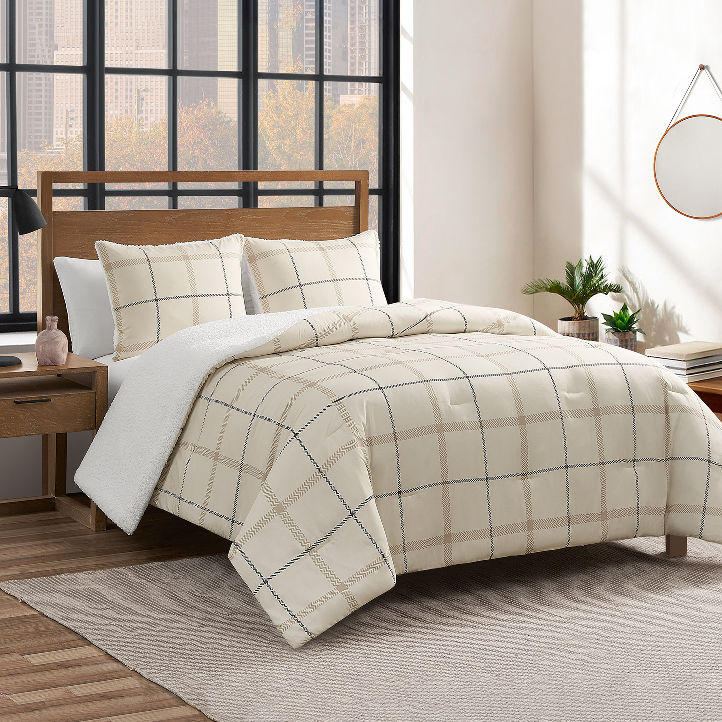 Lucky Brand Plaid Sherpa Reversible Comforter & Shams Sets & Reviews ...