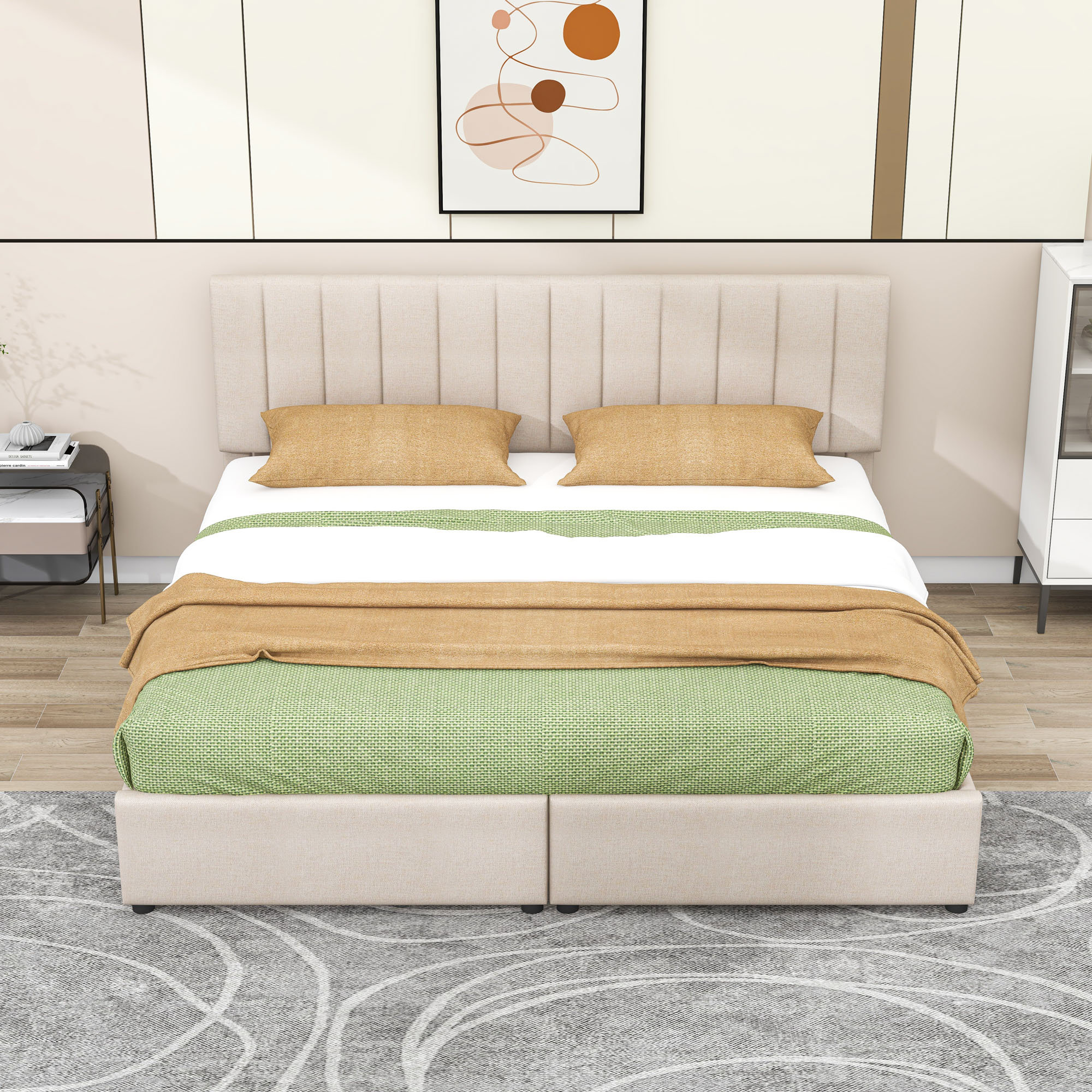 Latitude Run® King Size Hydraulic Storage Bed with Elegant Vertical ...