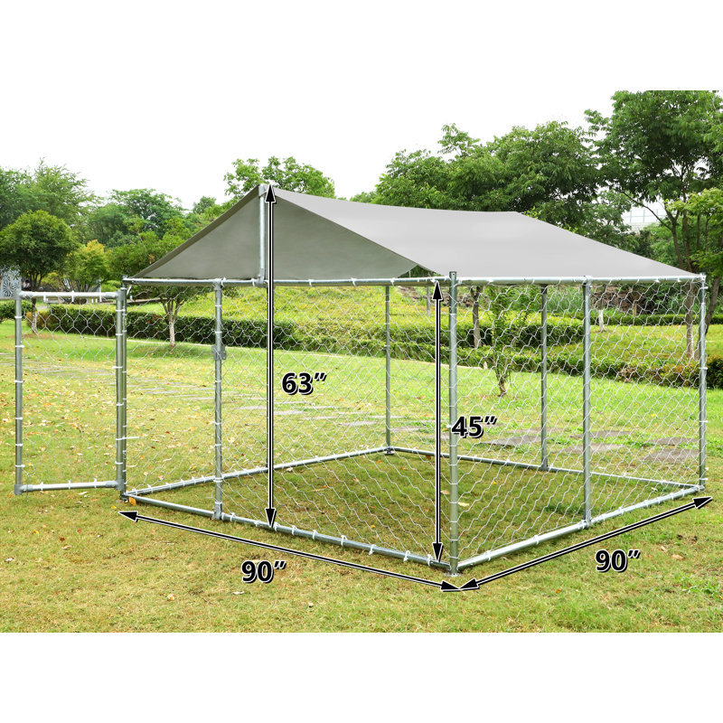 GIODIR Outdoor Large Dog Kennel With Canopy & Reviews | Wayfair