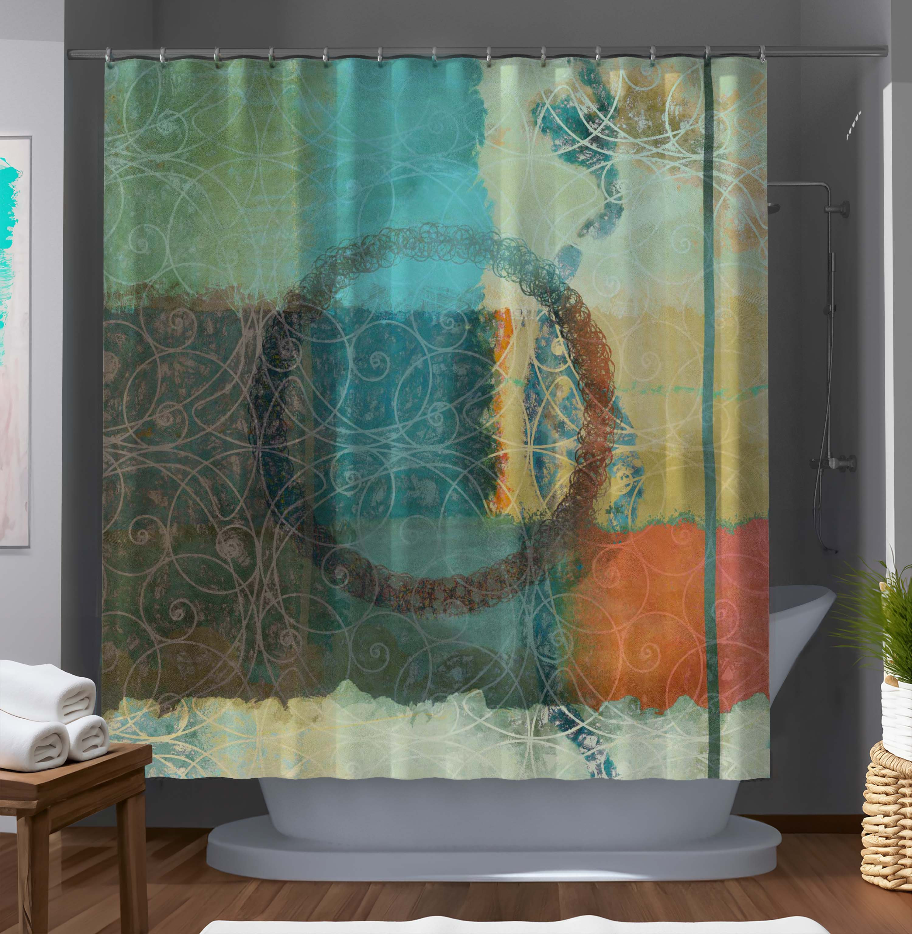 East Urban Home Giavani Abstract Shower Curtain | Wayfair