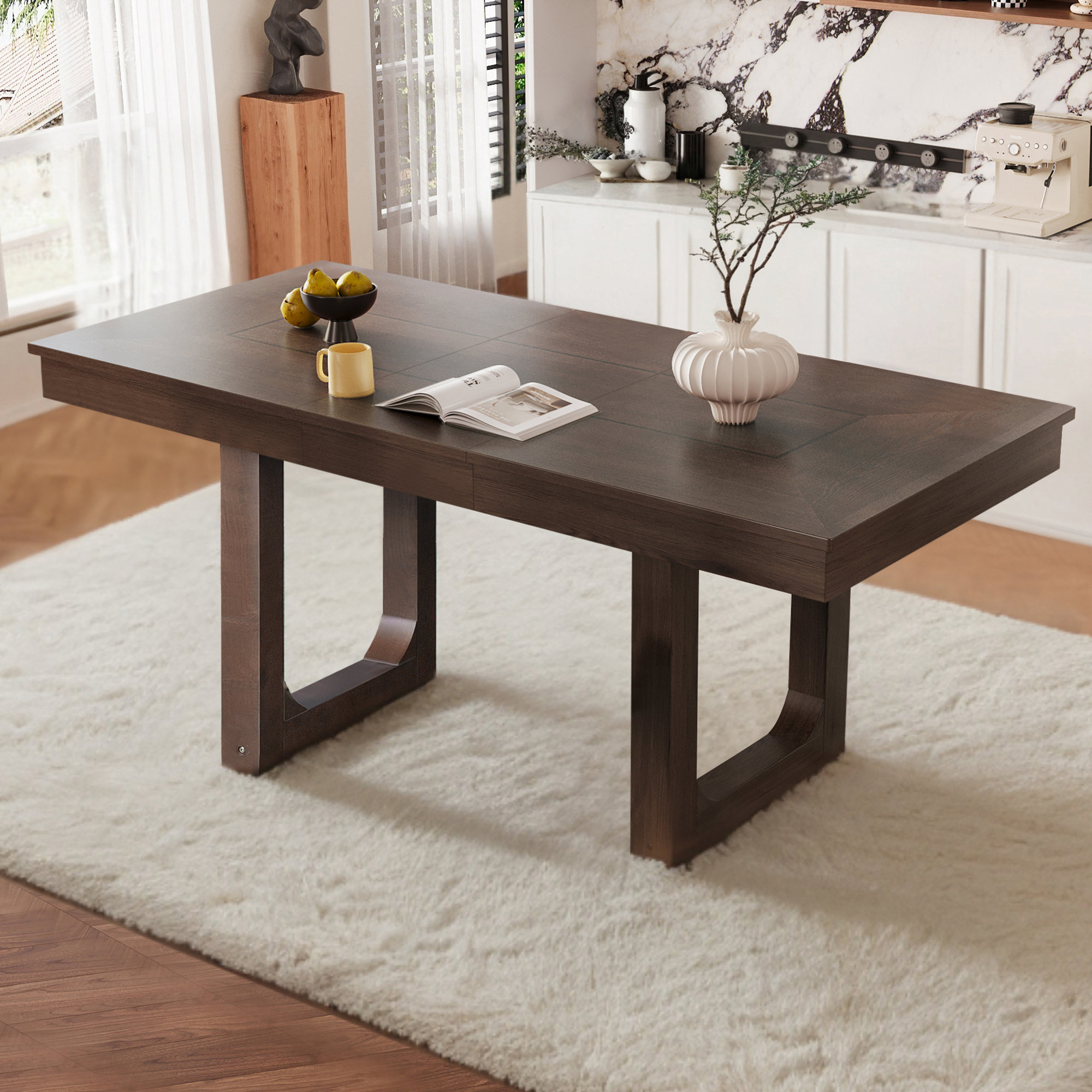 Lark Manor™ Expandable Wooden Dining Table Modern Farmhouse Versatile ...
