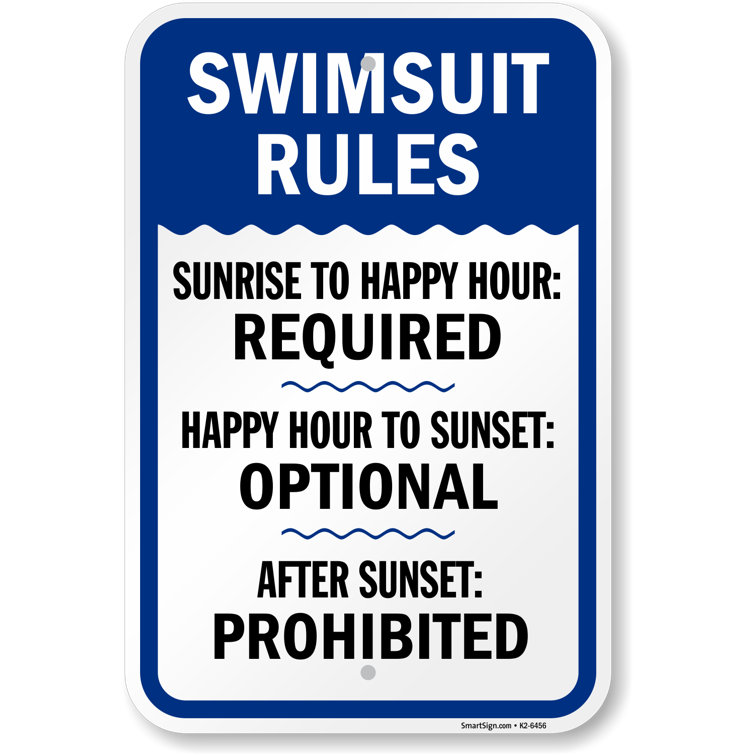 SmartSign Swimsuit Rules Funny Pool Sign - Wayfair Canada