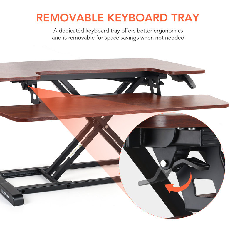 Flexispot Desk Converter with Removable Keyboard Tray & Reviews | Wayfair