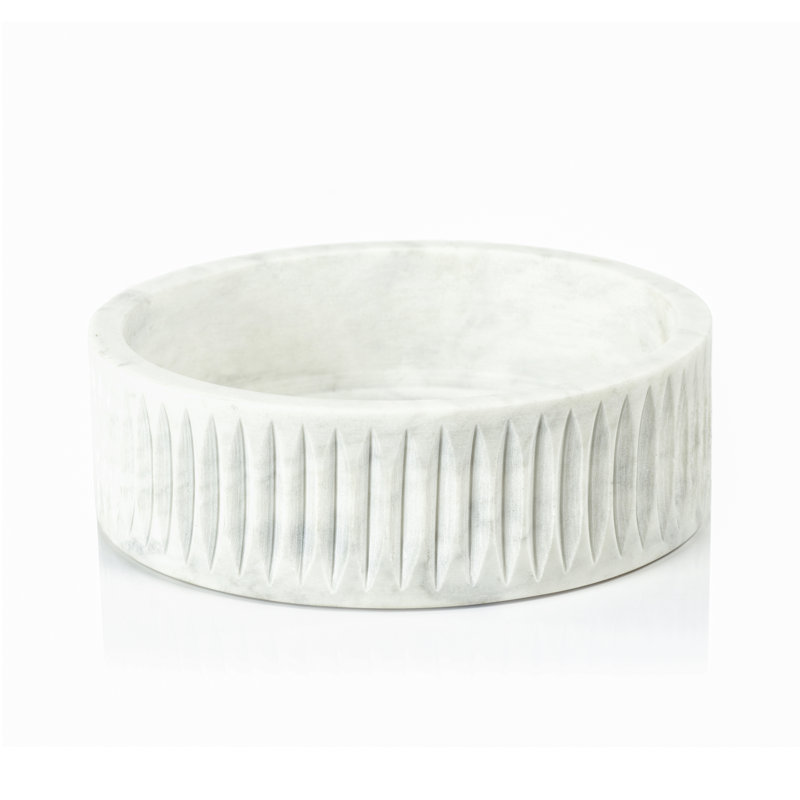 Dovecove Ericka Marble Decorative Bowl in White | Wayfair