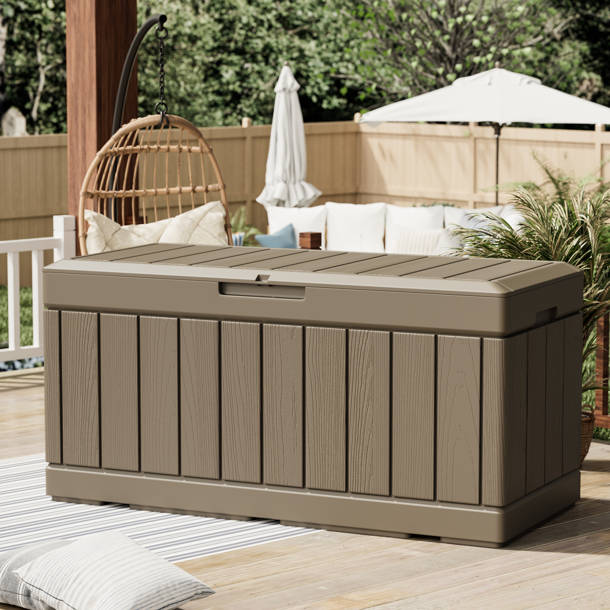 Devoko 32 Gallon Water Resistant Lockable Deck Box With Seat & Reviews ...