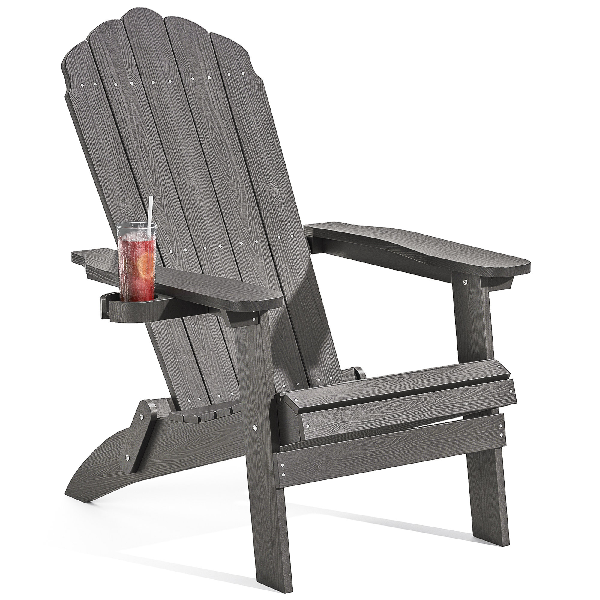 Highland Dunes Apollo Adjustable Backrest Folding Adirondack Chair with ...