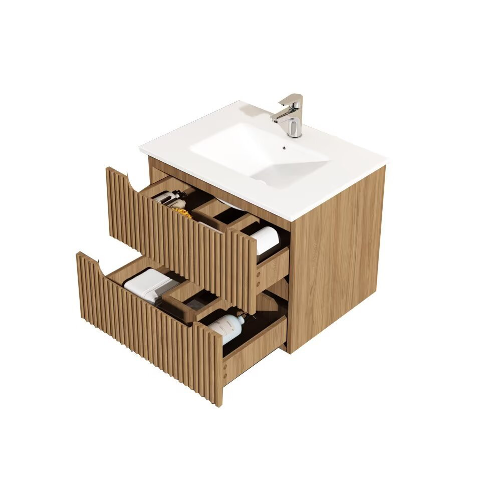 Ebern Designs 24" Wall-Mount Bathroom Vanity ,White Basin Sink Set ...