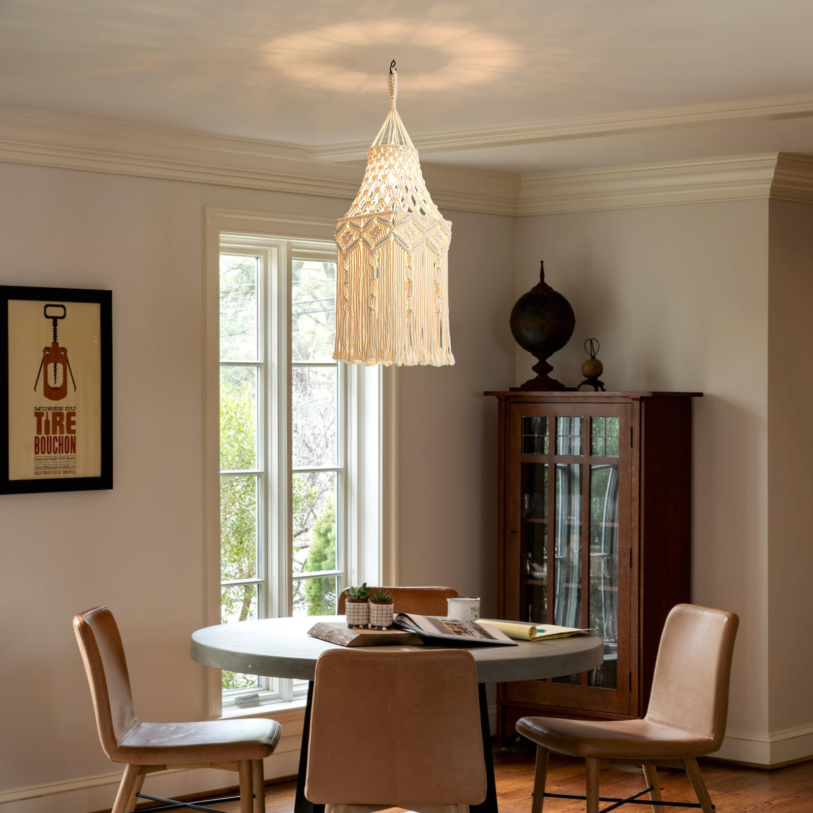 Dakota Fields Boho Hanging Lamp Handmade Macrame Lamp Shade Plug in ...