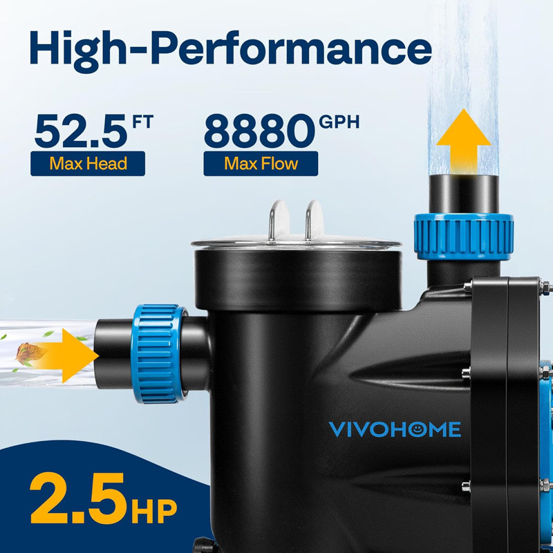 VIVOHOME 2.5HP Self Primming Swimming Pool Pump with Timer | Wayfair